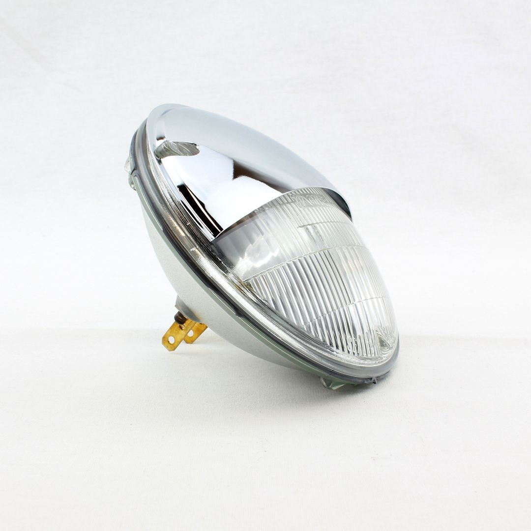 7" Headlight Headlamp Bulb Chrome Trim Half Moon Overlay Shield Cover ...
