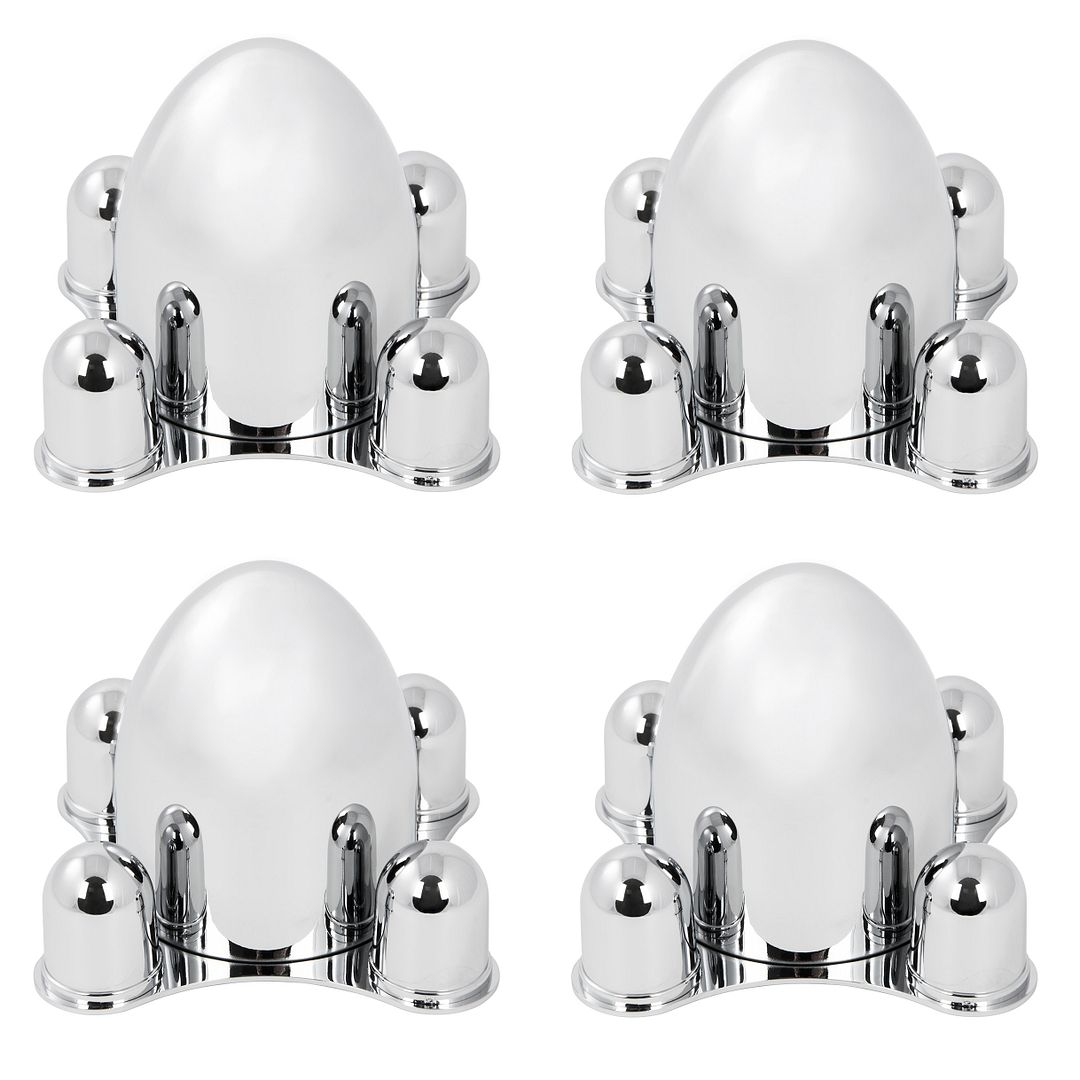 Chrome Spider Bullet Center Wheel Hub Caps 4 LUG x 4-1/2 Bolt Pattern ...