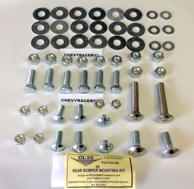 55 1955 Chevy Rear Bumper Bolt Mounting Kit | eBay